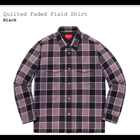 Supreme | Shirts | Authentic Black Plaid Supreme Quilted Flannel | Poshmark